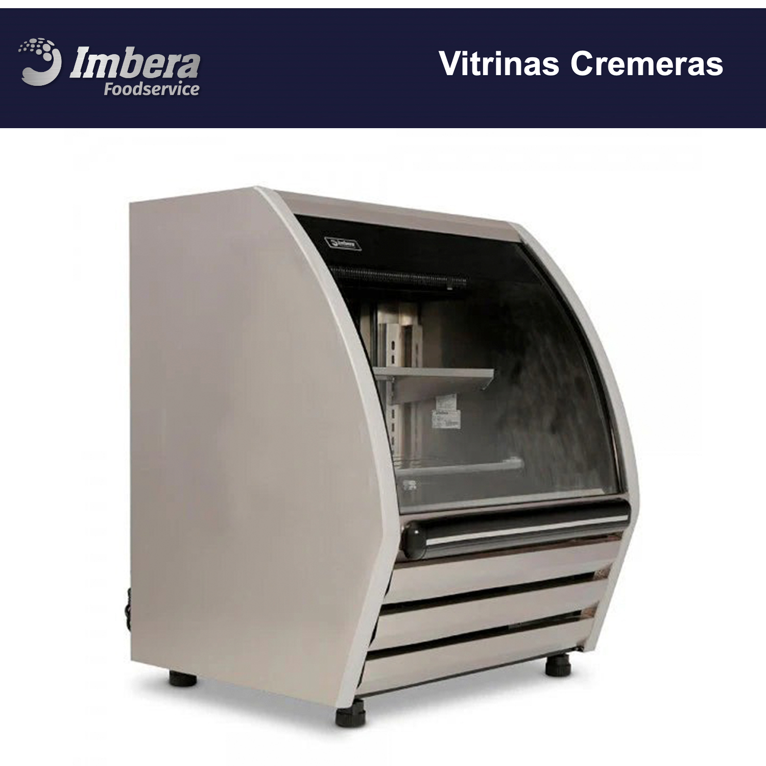 Vitrina cremera en acero inoxidable PHS-8AI cristal curvo | Imbera ...