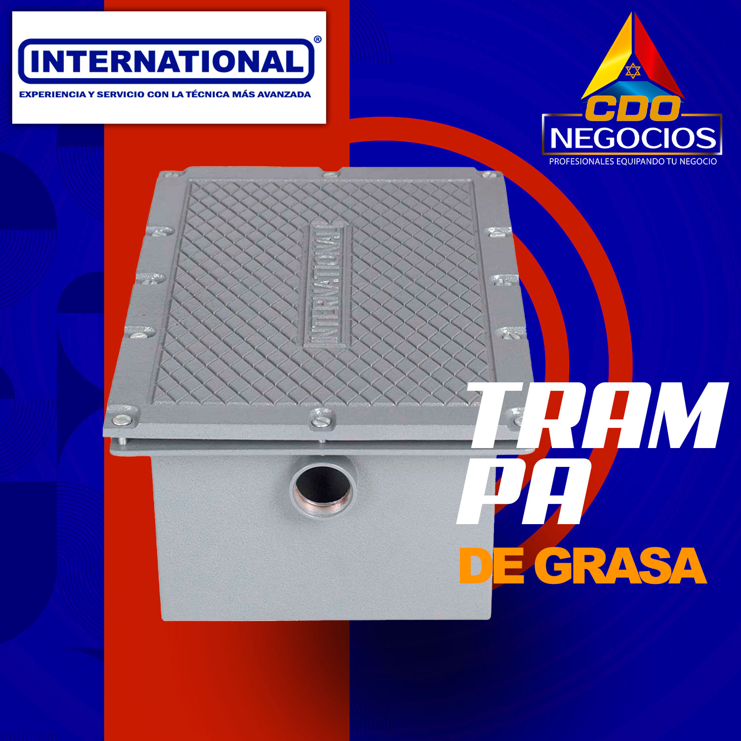 Trampa de grasa 22 litros - TG-INTER-50 | International - Coccion | CDO ...
